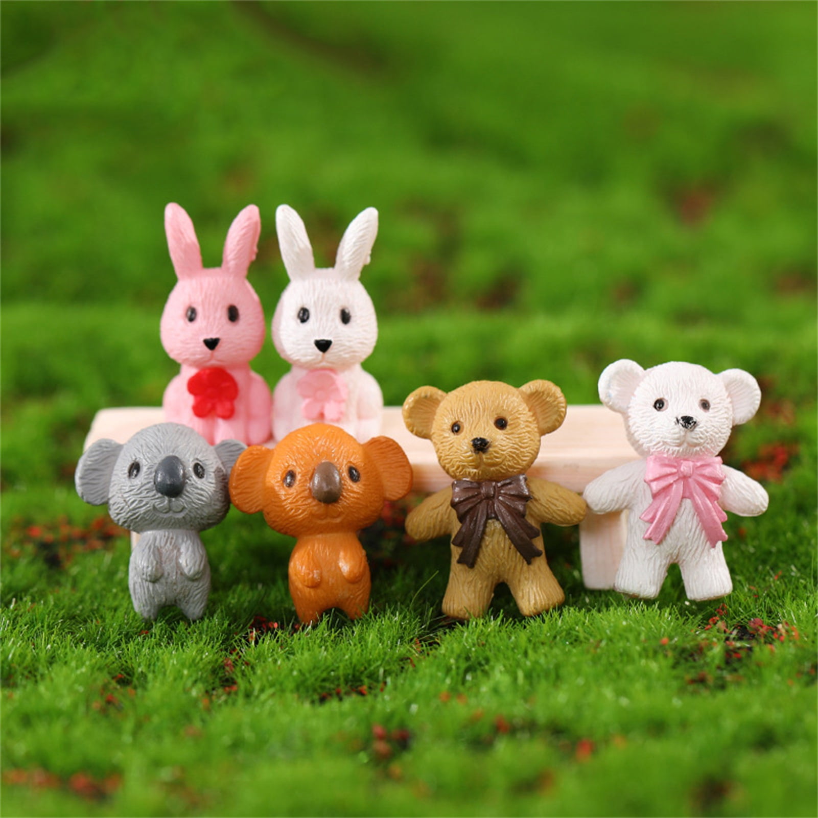 Dream Lifestyle Animal Figurine Cartoon Realistic Plastic Rabbit Bear ...