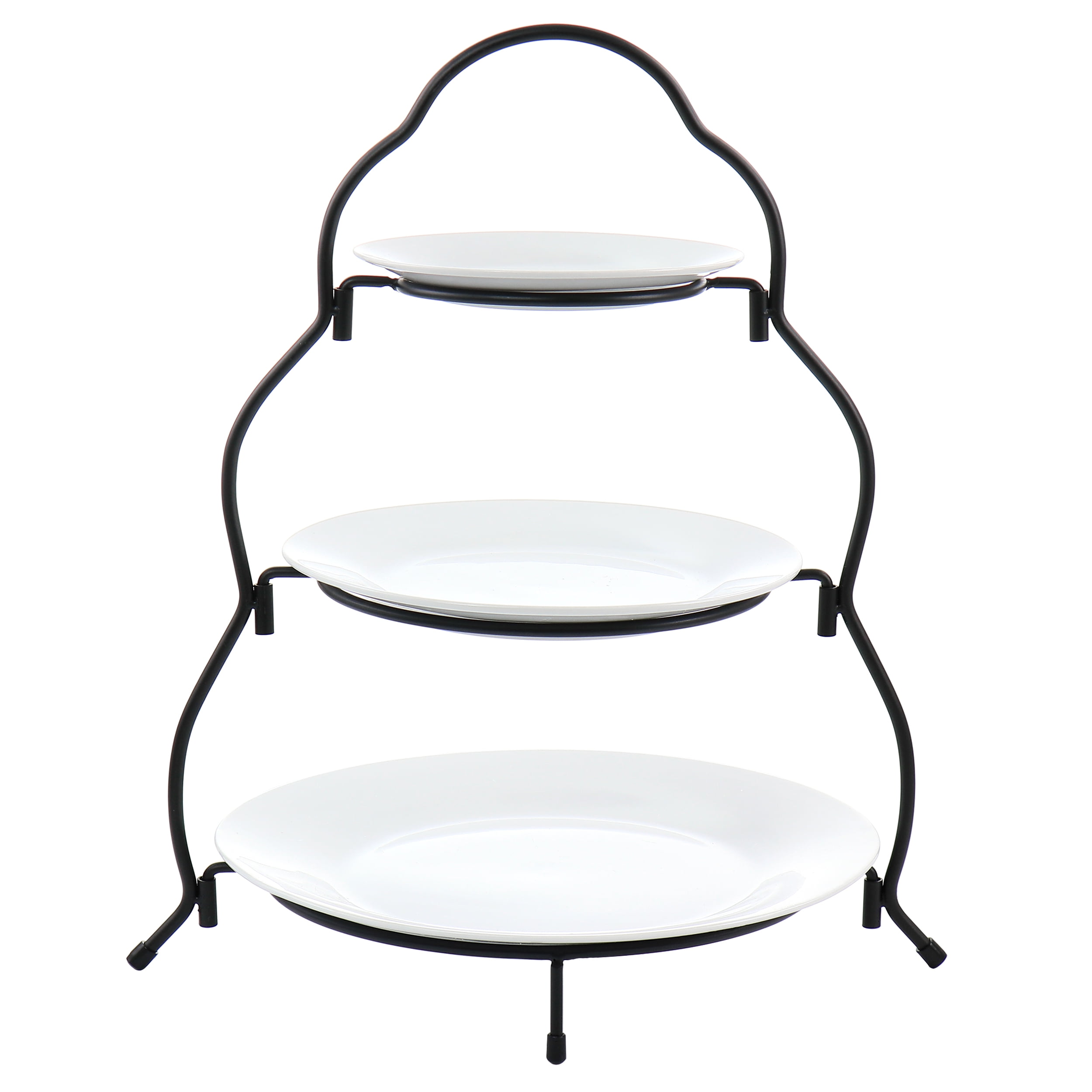 Elama 3 Tier Round Plate Porcelain Serveware Set - Walmart.com
