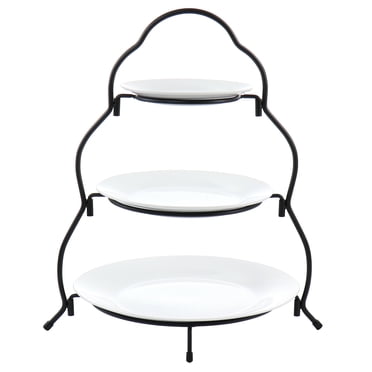 Elama 3 Tier Rectangular Plate Porcelain Serveware Set - Walmart.com