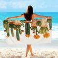 1 oversized cactus and succulent print beach towel - large soft bath ...