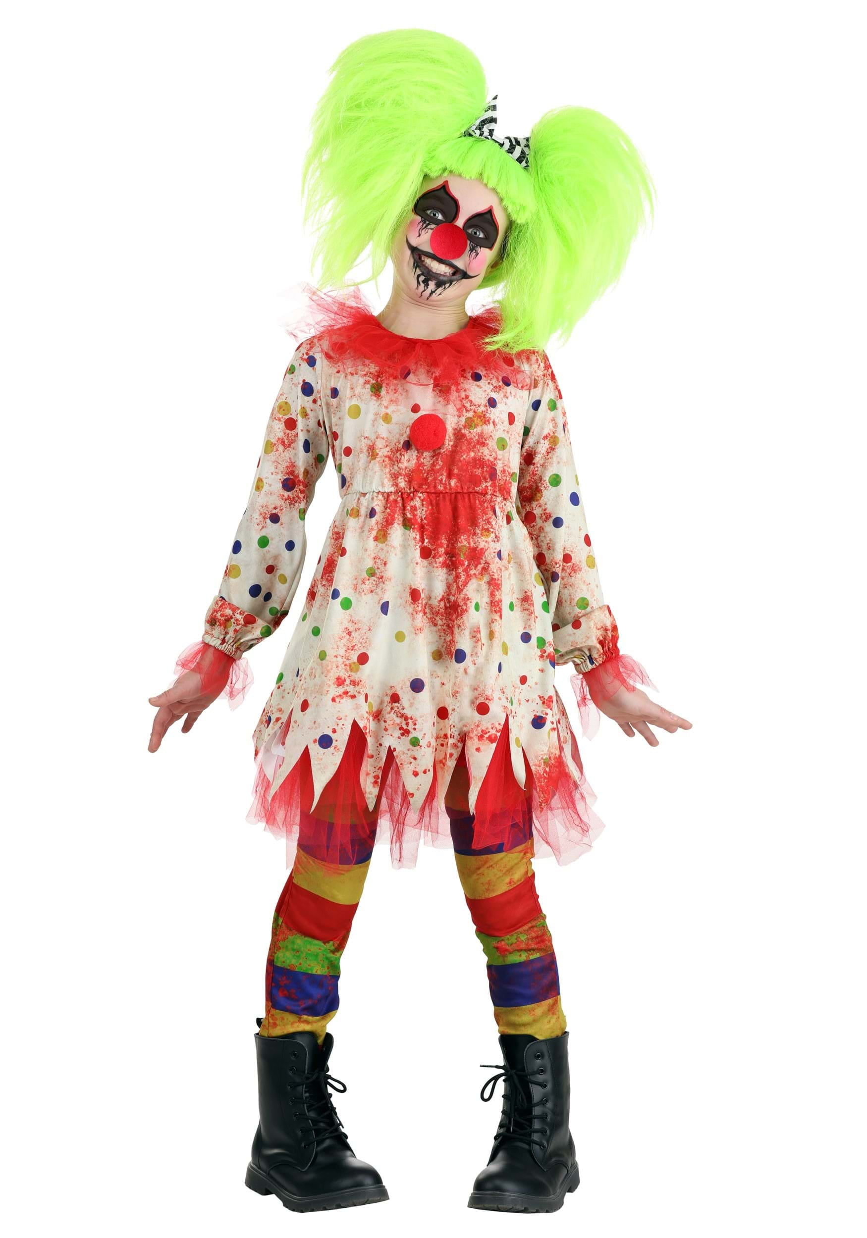 Girl's Creepy Clown Costume - Walmart.com