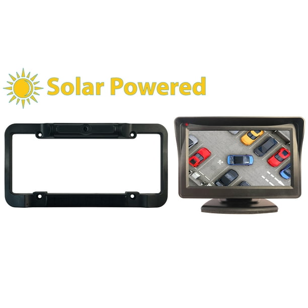 Solar Powered Wireless License Plate Backup Rear View Camera with a ...
