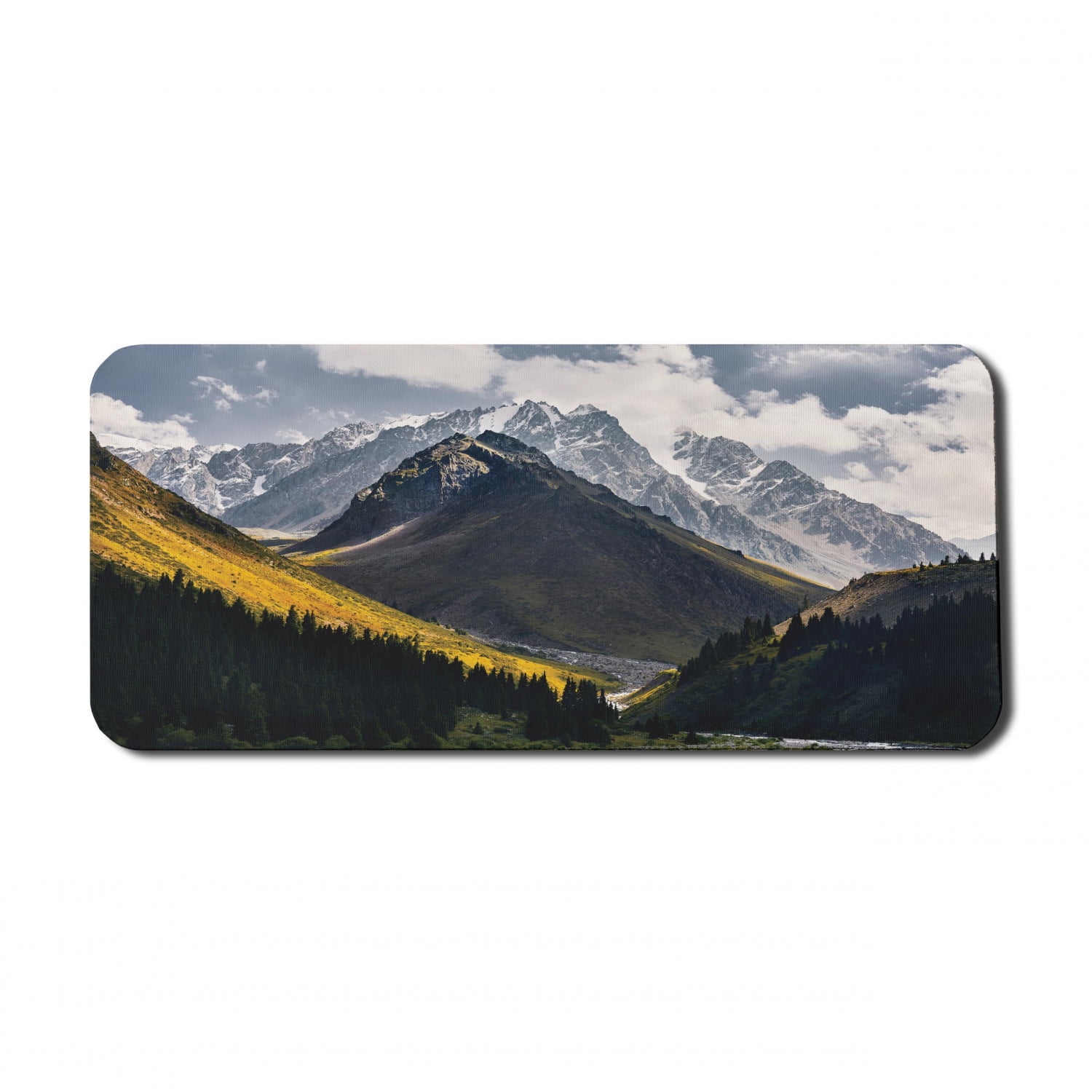 Landscape Computer Mouse Pad, Snowy Mountains Left Talgar in Kazakhstan ...
