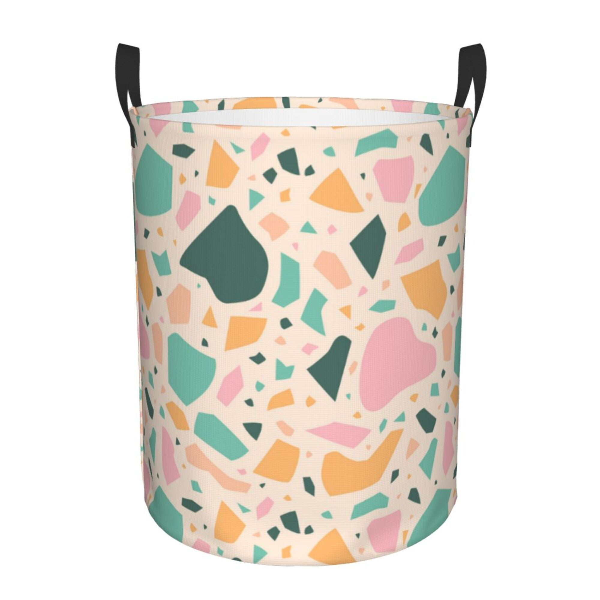 TEQUAN Waterproof Laundry Hampers, Modern Colorful Terrazzo Pink ...