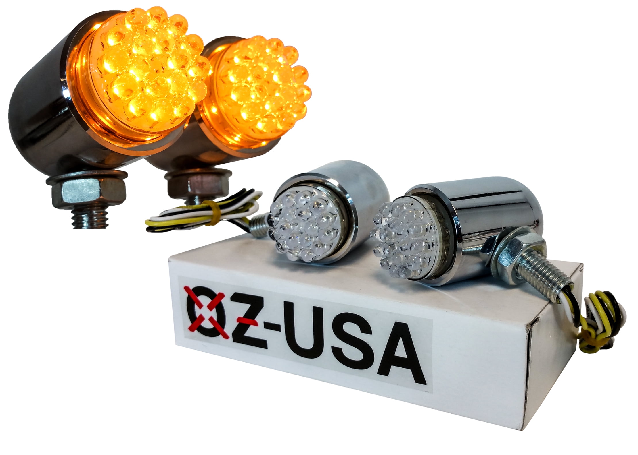 Chrome Running Light OZ-USA? Amber LED Turn Signal Harley Sportster Xl ...