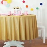 Way To Celebrate Gold Round Plastic Table Cover, 84 inches, disposable ...