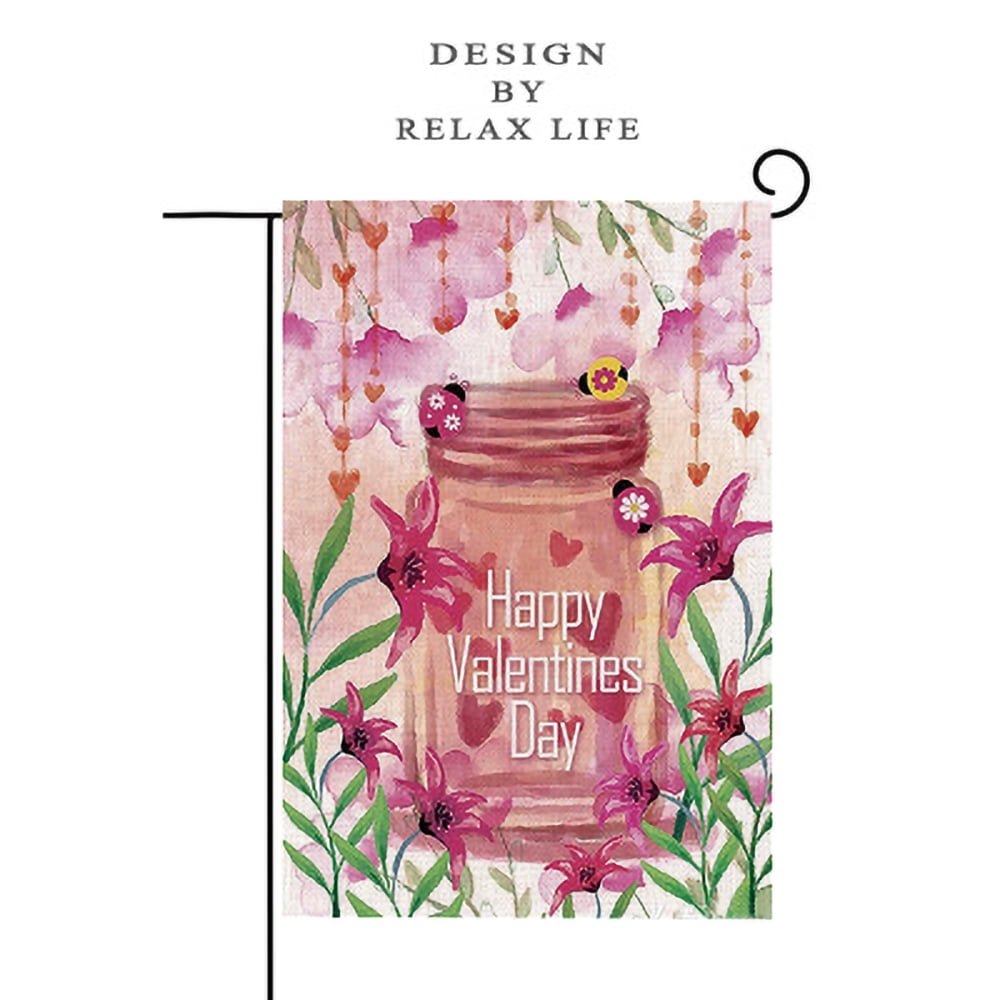 20Pcs Valentines Day Garden Flag, Double Sided Valentine Burlap House ...