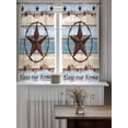 Country Star Blue Curtains 45 Inch Length, Sheer Curtains for Bedroom ...