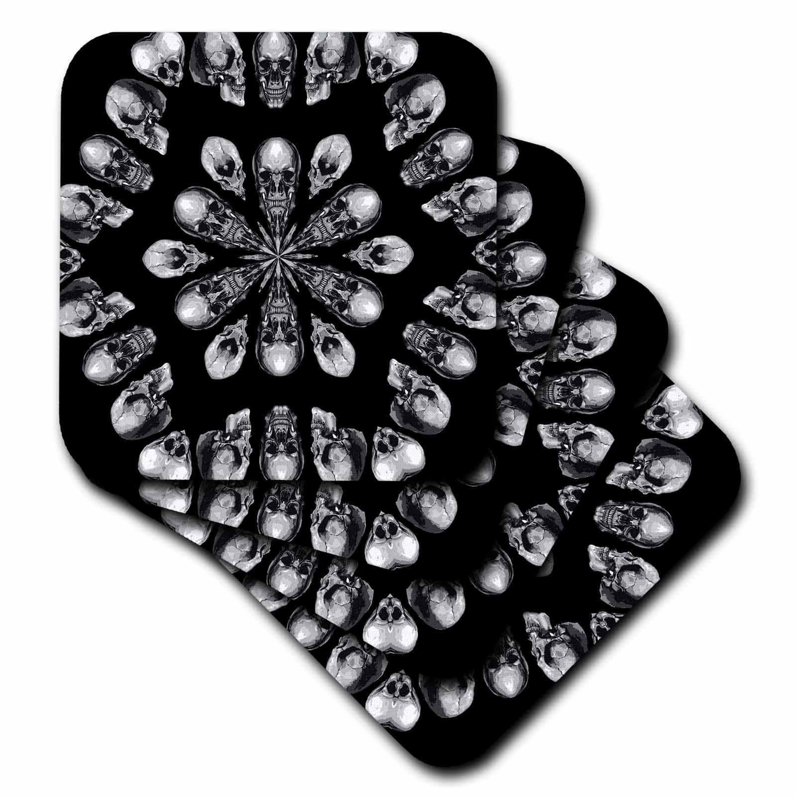 3dRose A Death Hex Skull Vector Art Kaleidoscope - Soft Coasters, set ...