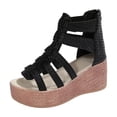 AXXD Ladies Sandals,Womens Wedge Sandals,Open Toe,Slip-On,High Heel ...