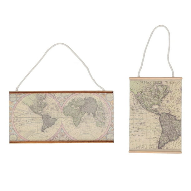 Dollhouse Miniature World Map, Mini Wall Chart World Map Lifelike ...