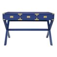 Wellington 46" Desk with Power in Lapis Blue Finish in Engineered Wood ...