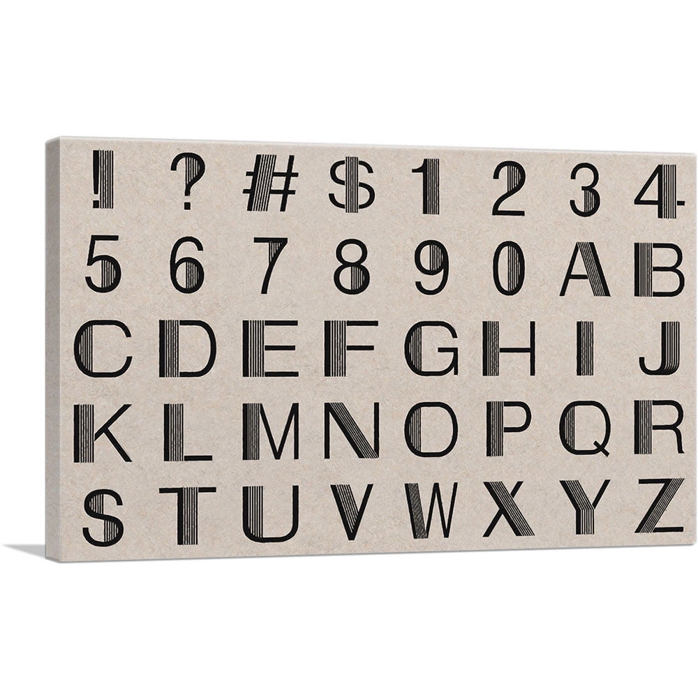 ARTCANVAS Beige Black Line Mid Century Modern Full Horizontal Rectangle ...