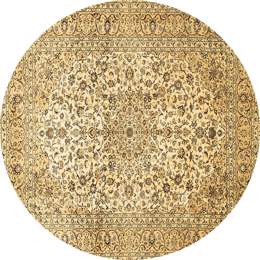 Ahgly Company Indoor Round Persian Brown Traditional Area Rugs, 3 ...