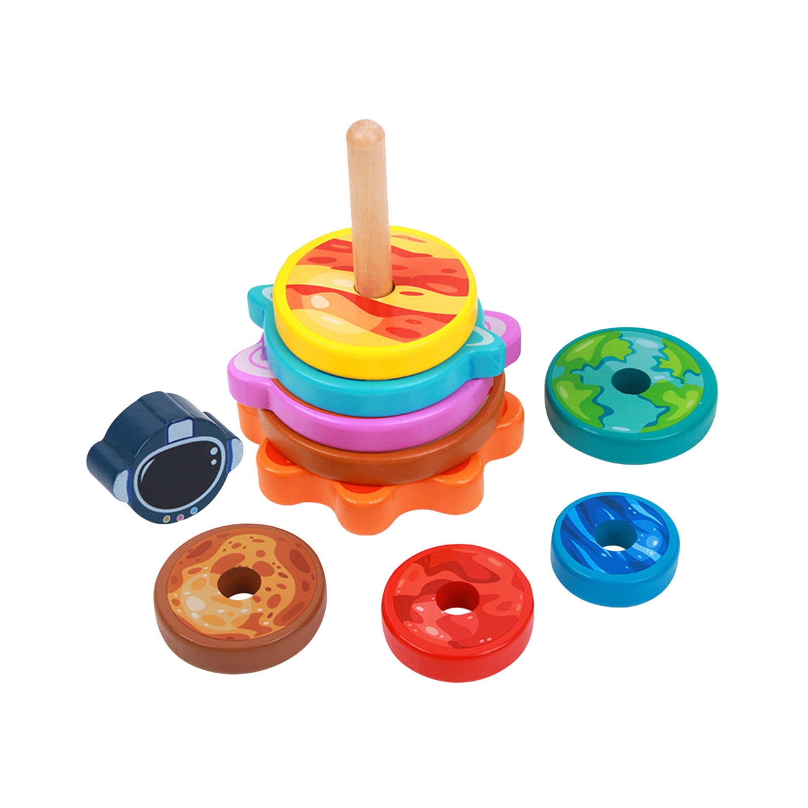 Click here for Fridja Stacked Rocket Wooden Children Shapes Pairi... prices