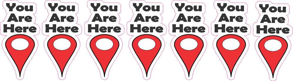 3in x 2.5in You Are Here Map Pointer Vinyl Stickers - Walmart.com