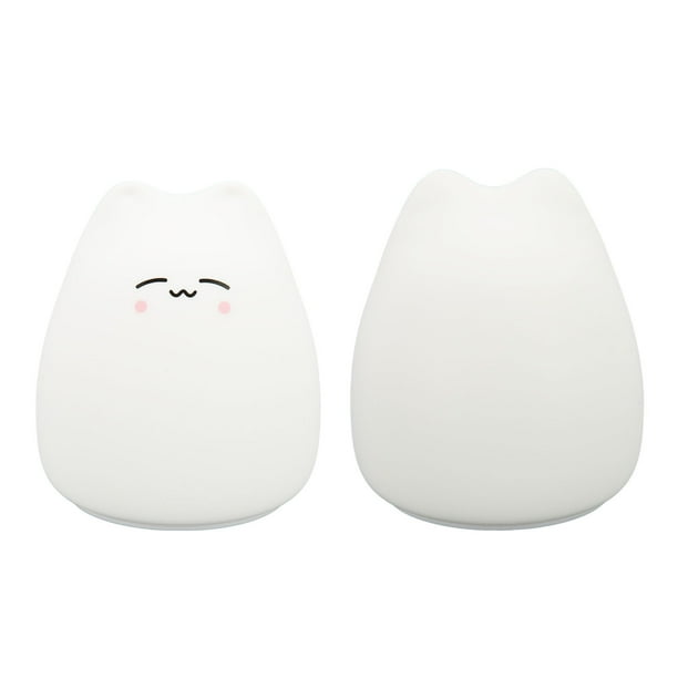 Touch Night Light Cat, 7 Colors Breathing Mode Silicone Cat Lamp Warm ...