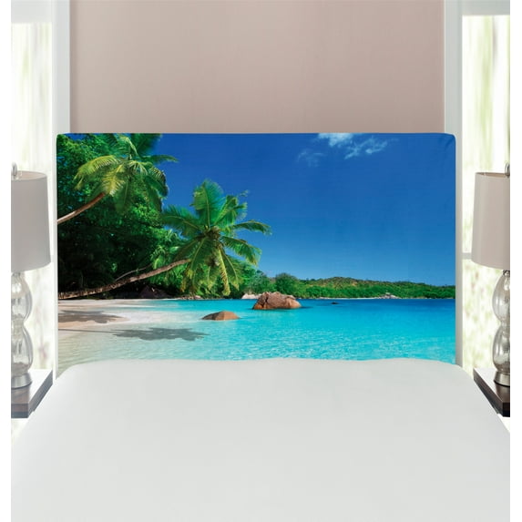 Ocean Headboard, Sunny Horizon Skyline Water Isolated Beach at Prislin ...