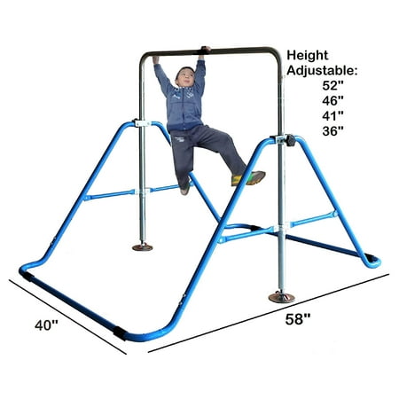 FitKidz Jungle Gym Monkey Bars Adjustable Climbing Tower Blue ...