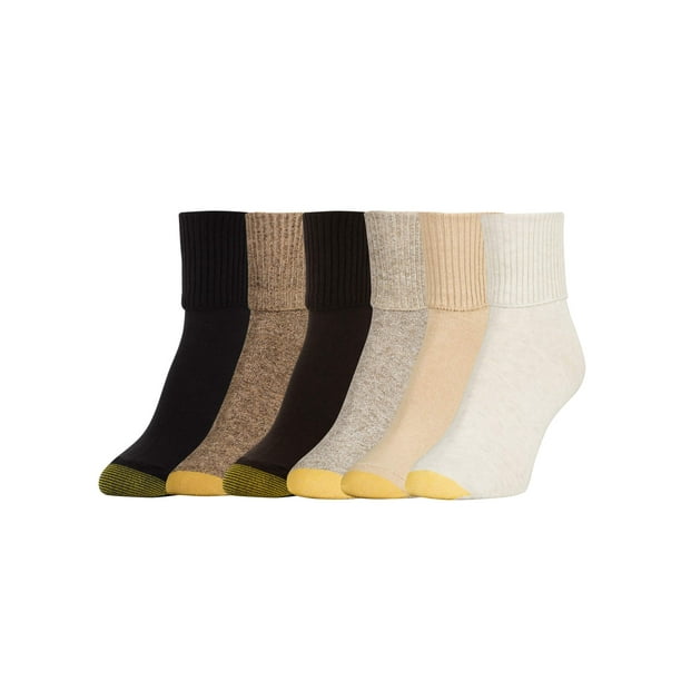 Gold Toe Women's Turn Cuff Socks, 6 Pairs - Walmart.com