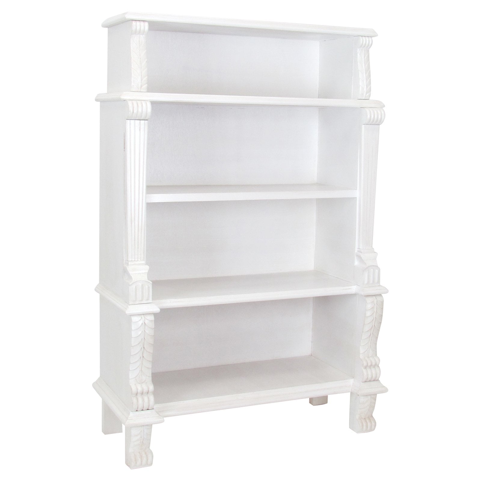WaybornHomeFurnishings 5693W Classic Bookcase - Whitewash - Walmart.com