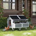 59" Wooden Chicken Coop w/ Wheels, Handles, 2 Nesting Boxes, 2 Trays, 4 ...