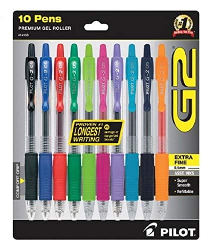 Pilot G2 Premium Retractable Gel-Ink Rolling Ball Pens, Extra Fine ...