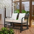 VINGLI 50'' Double Metal Rocking Outdoor Glider Bench, Swing Bench for ...
