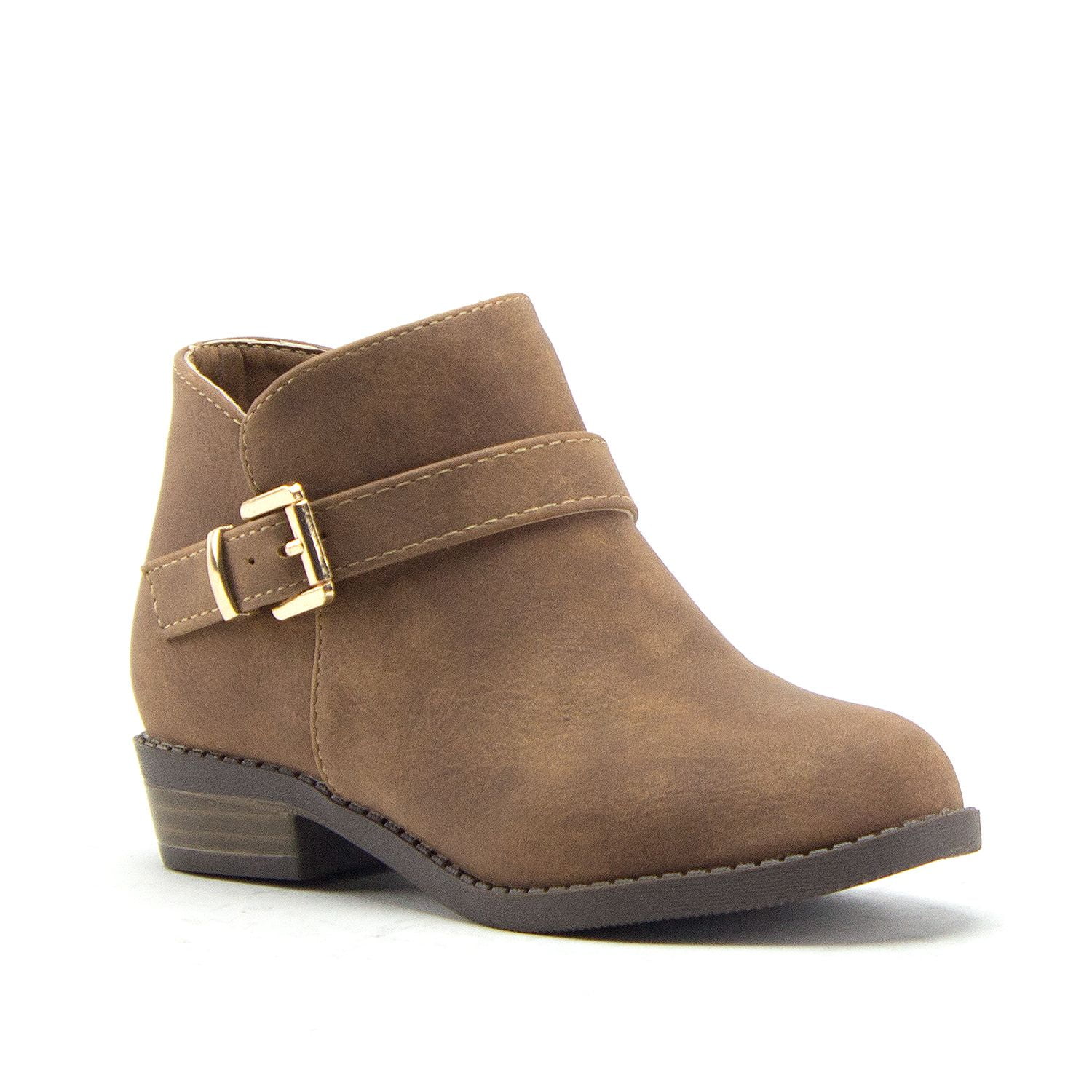 Jazamé Girls' Ankle High Zipped Suede Round Toe Dress Boots, Tan, 10 ...