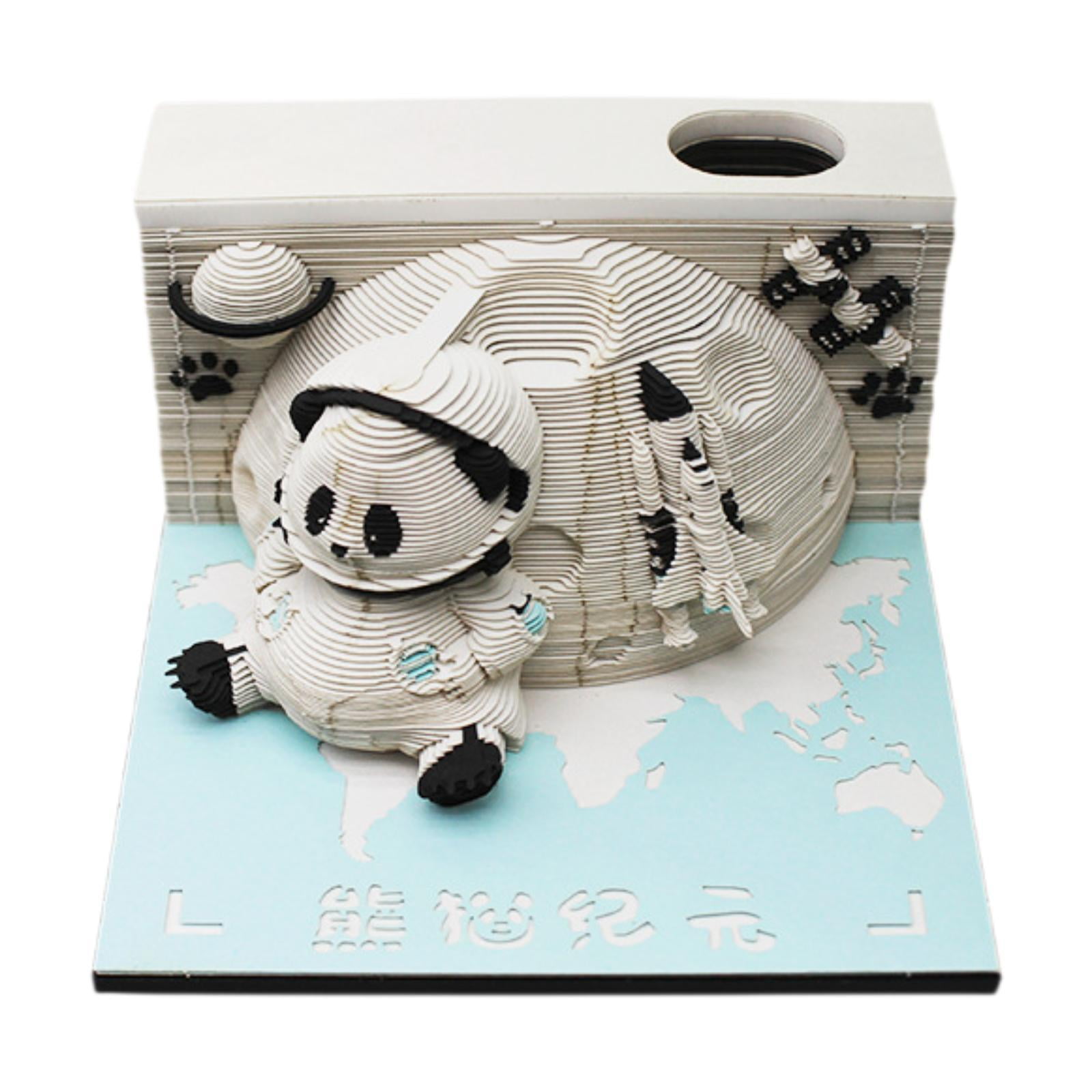 Panda 3D Memo Pad Desk Calendar Regalo navideño Multifunción Tambor de ...
