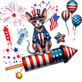 CafePress - Sphynx Cat Riding Firecracker US Flag 4Th Of July Men's ...
