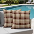 Brown Buffalo Plaid Pillow Covers Set of 4, Geometric Check Abstract ...