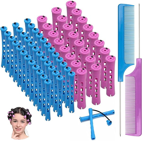wonima02 62 PCS Hair Perm Rods Set, Ahier 60 Short Cold Wave Rods ...