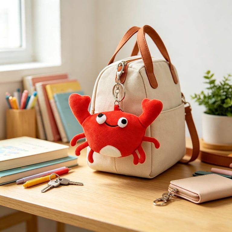 zhonghuaying Crab Figure Keychain Cute Animal Shaped Bag Charm With ...