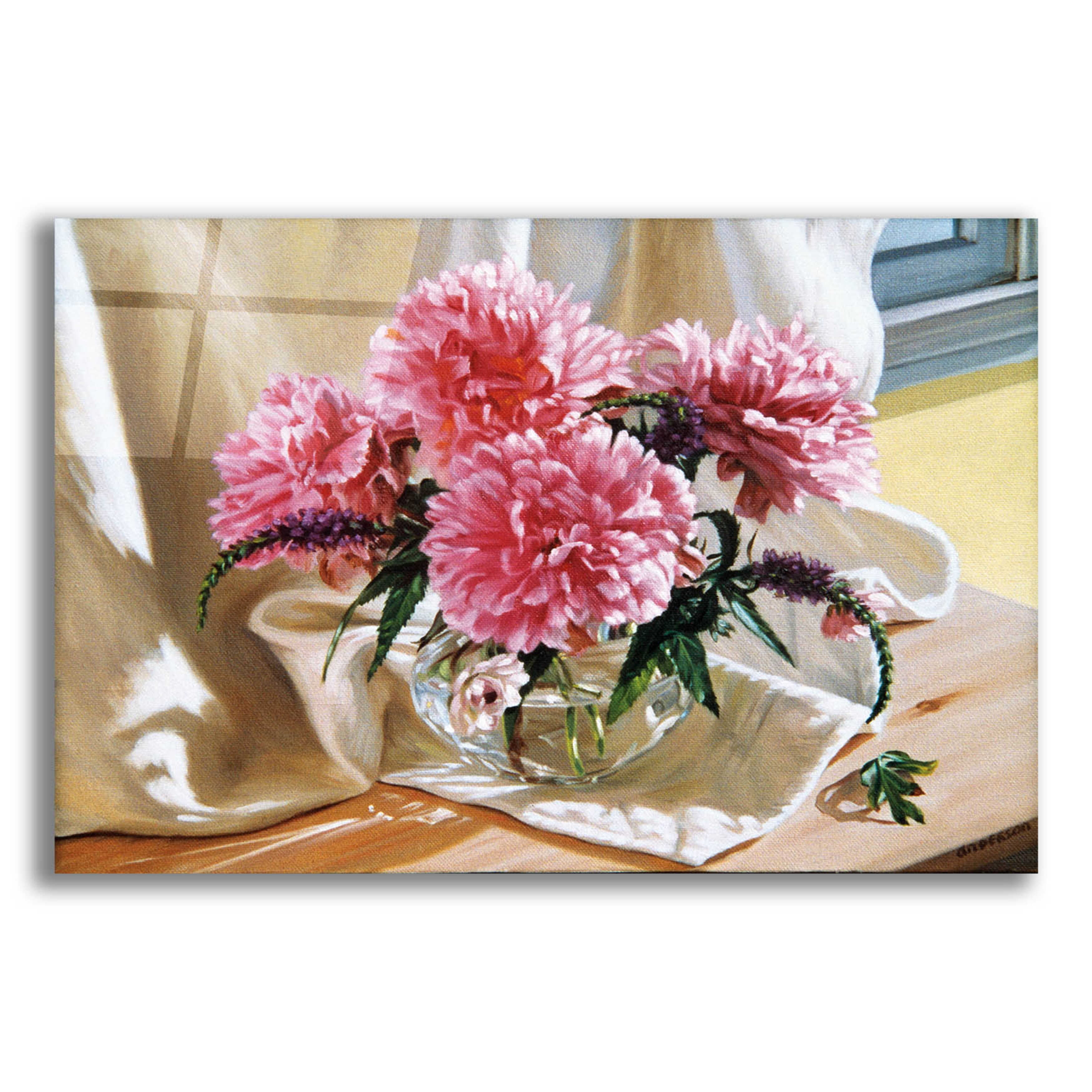 Epic Art 'Peonies' by Robin Anderson, Acrylic Glass Wall Art, 24"x16 ...