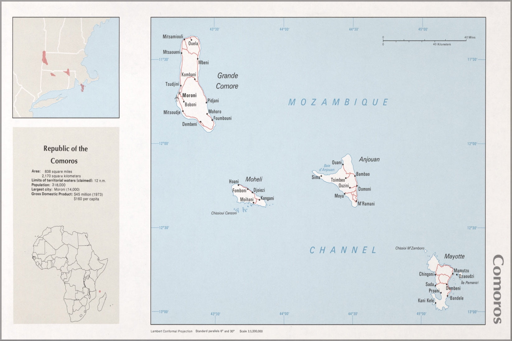 24"x36" Gallery Poster, cia map of comoros 1976 - Walmart.com