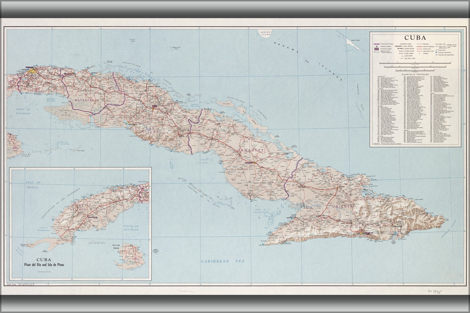 24"x36" Gallery Poster, cia map of cuba 1964 p2 - Walmart.com