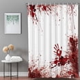 Bathroom Shower Curtain Halloween Bloody Handprint Waterproof Shower ...