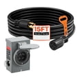 30 Amp Generator Cord & Inlet Box 15 FT, 7500W 125/250V NEMA L14-30P to ...