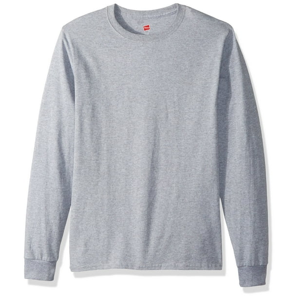Hanes - Hanes TAGLESS 6.1 Long Sleeve T-Shirt Light Steel M - Walmart ...