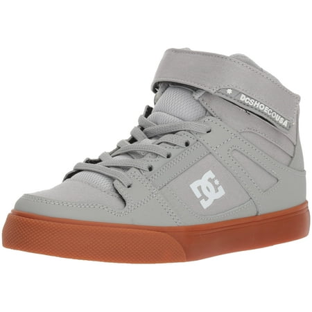 DC Boys' Pure HIGH-TOP EV Skate Shoe, Grey/Gum, 11 M US Little Kid ...