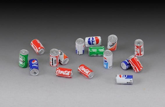 1/35 Soda Cans: 16 good & 16 dented (Resin w/Decals) - Walmart.com