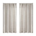 Beige Linen Short Curtains for Light Filtering, Semi-Sheer Nylon Window ...
