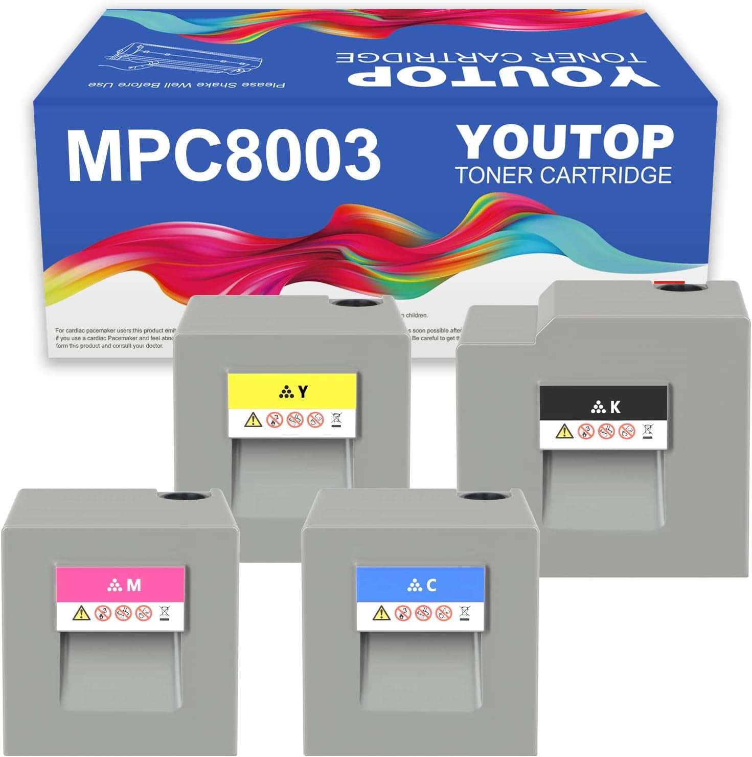 YOUTOP 4PK MP C8003 Toner Cartridge Compatible for Ricoh IM C6500 C8000 ...