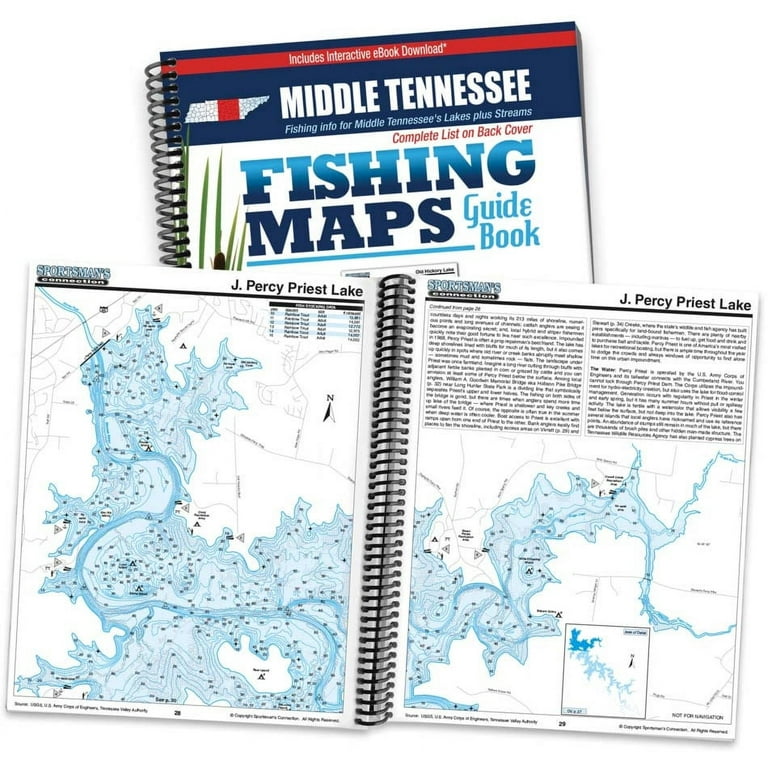 Percy Priest Lake Navigation Map J. Percy Priest Lake Fishing Map – MAD ...