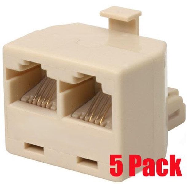 iMBAPrice (Pack of 5) RJ11 Phone Splitter - Male/Female Modular 4C ...