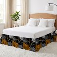 Bohemian Orange Floral Bed Skirt California King Size 18 Inch Drop ...