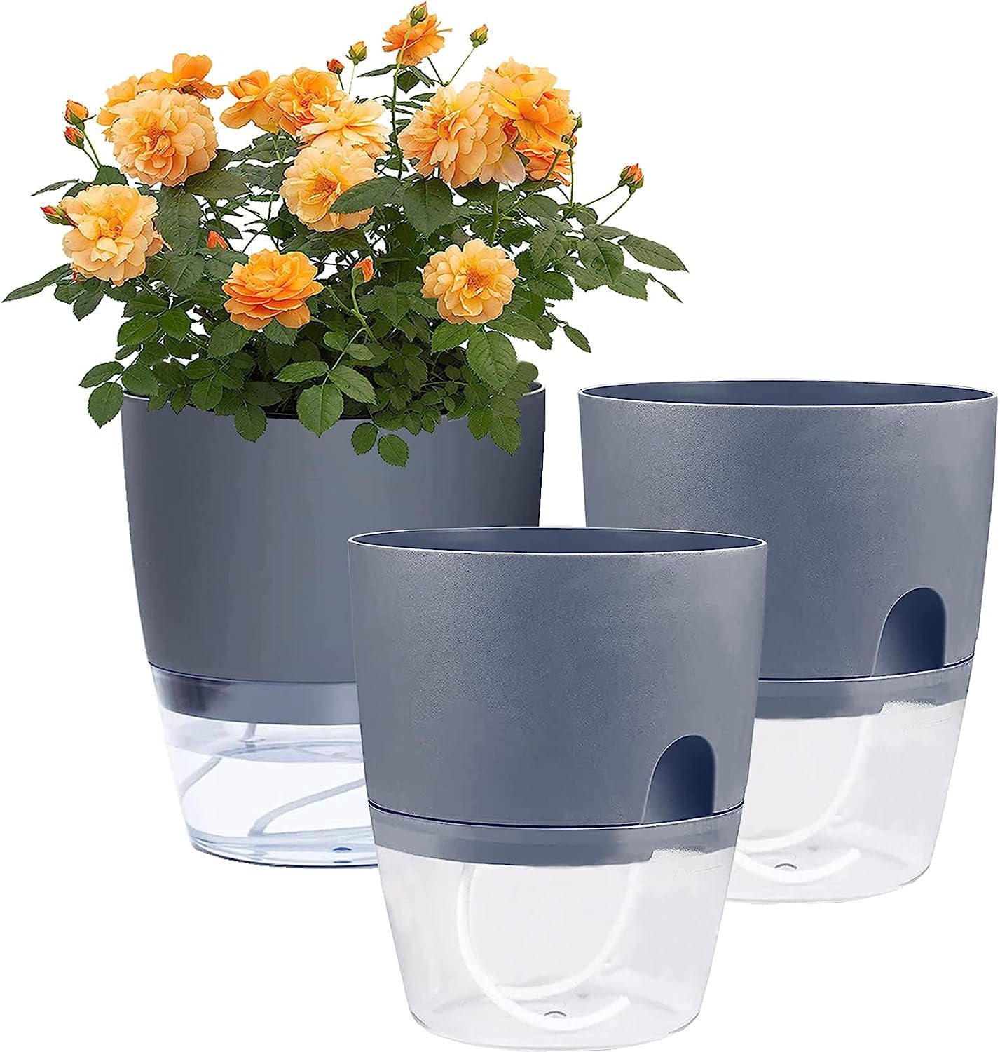 UDIYO Self Watering Planter Pots for Indoor Plants, African Violet Pots ...