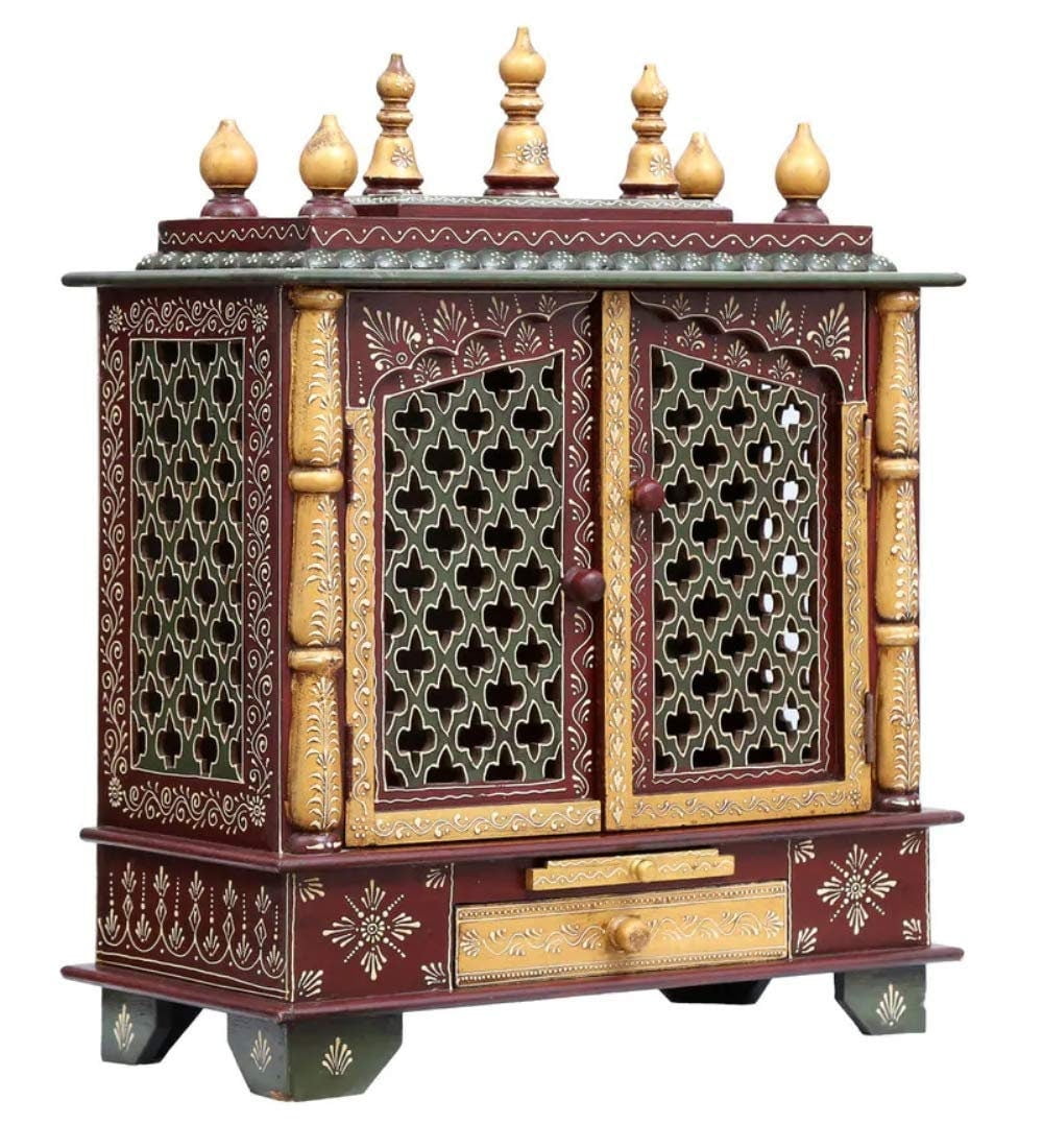 Large Customized Wooden MDF Mandir For Home And Office / Pooja Ghar ...