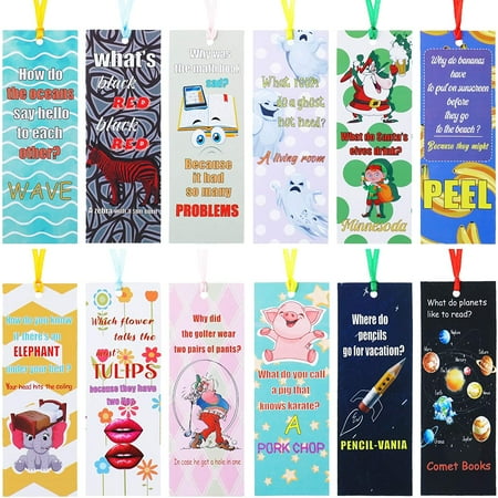 60 Pieces Silly Jokes Bookmarks Cartoon Hilarious Page Markers Funny ...